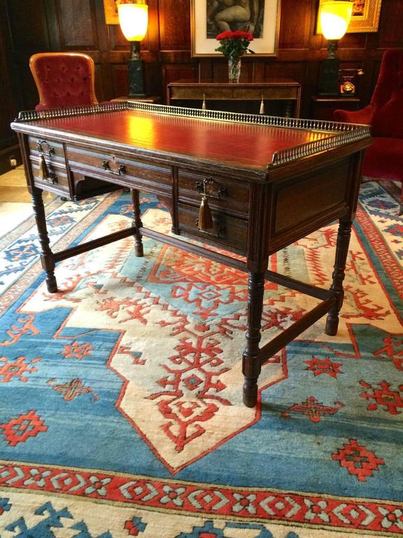 Antique Desk Gillows of Lancaster 19th Century Victorian Solid Oak ...