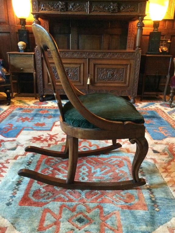 Antique Victorian Rocking Chair Mahogany 19th Century Rocker Armchair ...