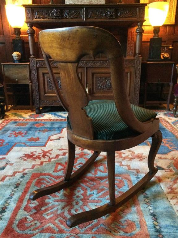 Antique Victorian Rocking Chair Mahogany 19th Century Rocker Armchair ...
