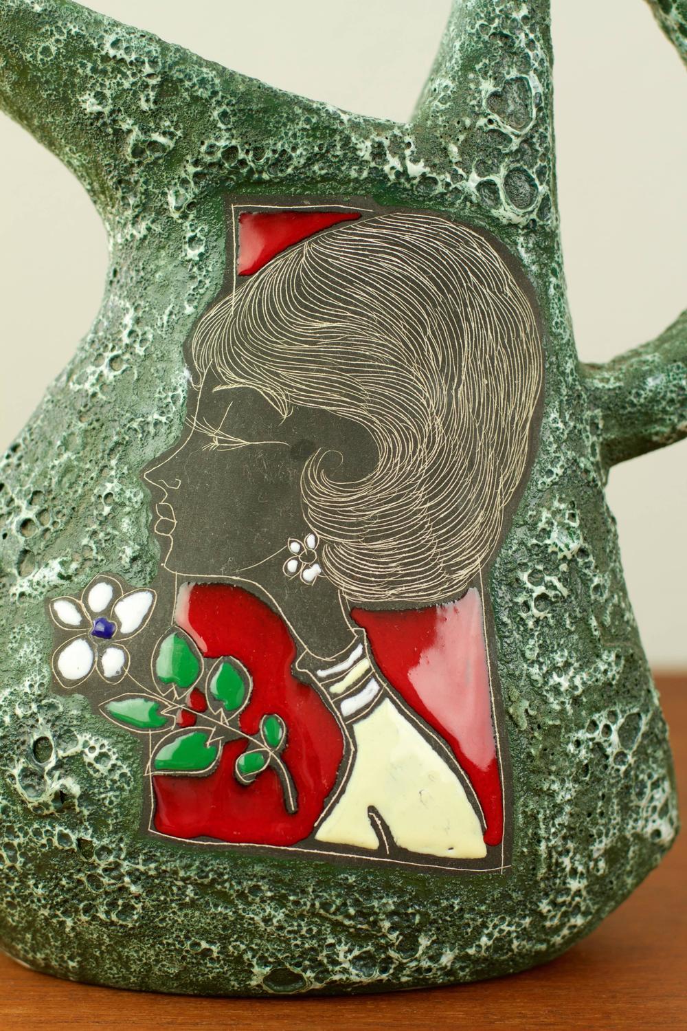 Stunning and Rare Ceramic San Marino Italian Art Pottery Watering Can ...