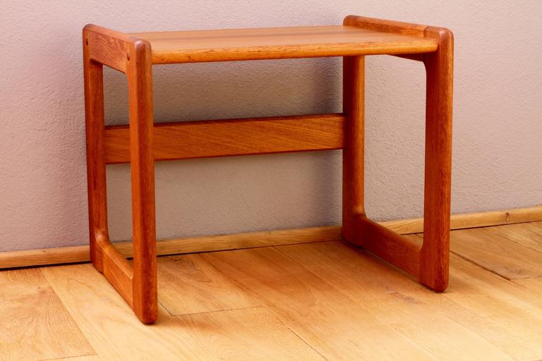 Vintage Mid-Century Danish Solid Teak Side Table attributed to Dyrlund ...