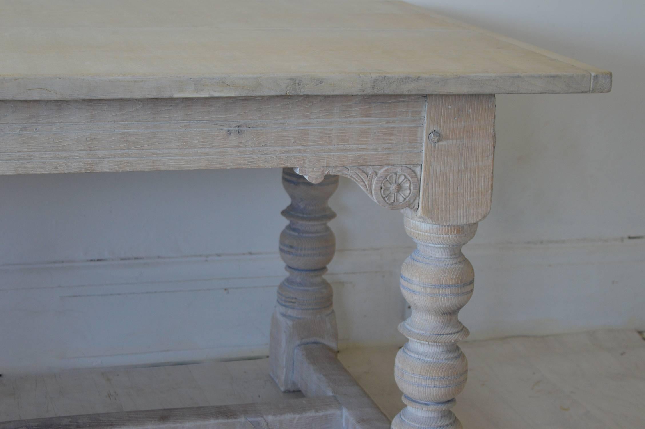 Antique 17th Century Style Limed Oak Dining Table at 1stDibs | limed ...