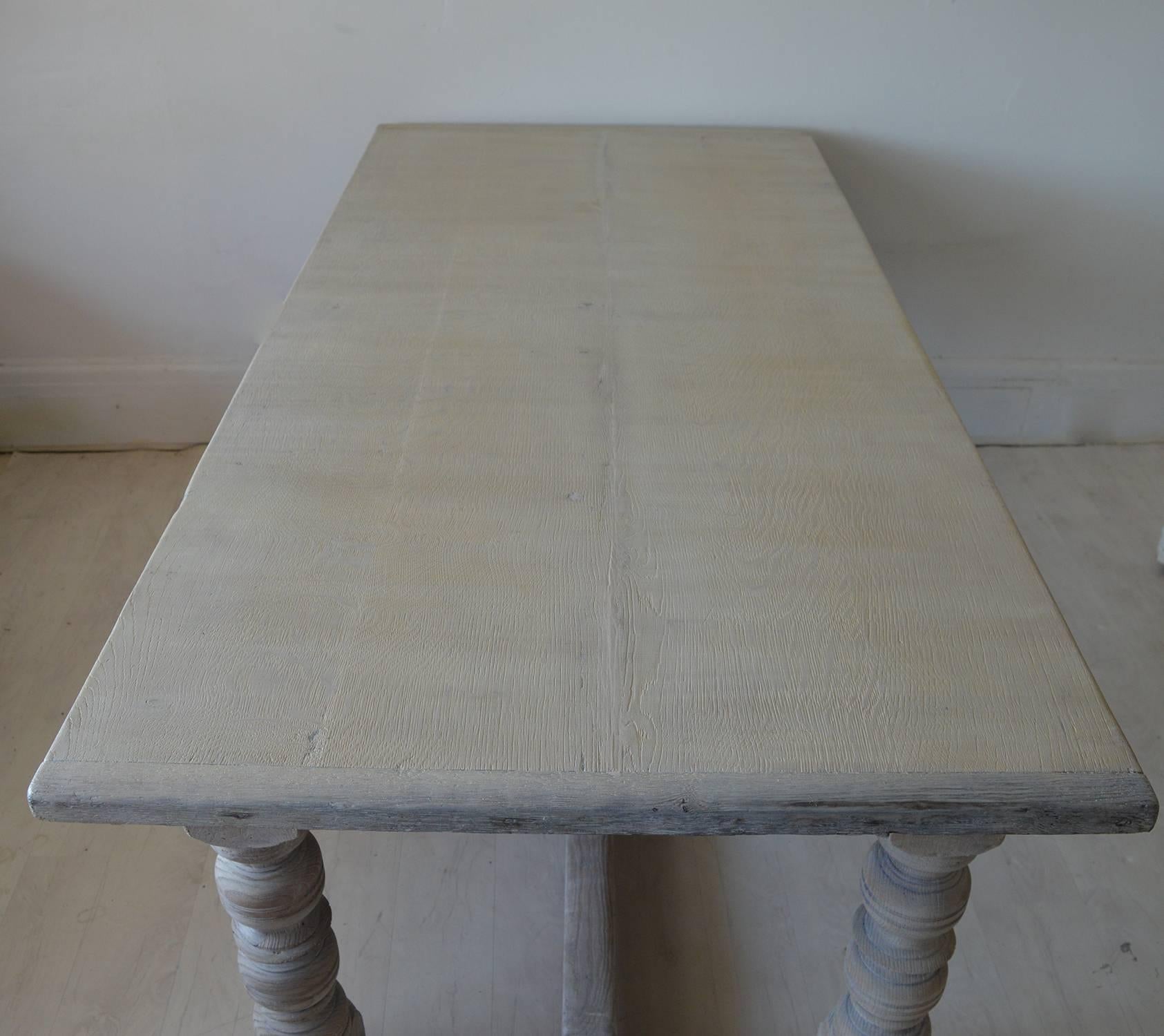 Antique 17th Century Style Limed Oak Dining Table at 1stDibs | limed ...