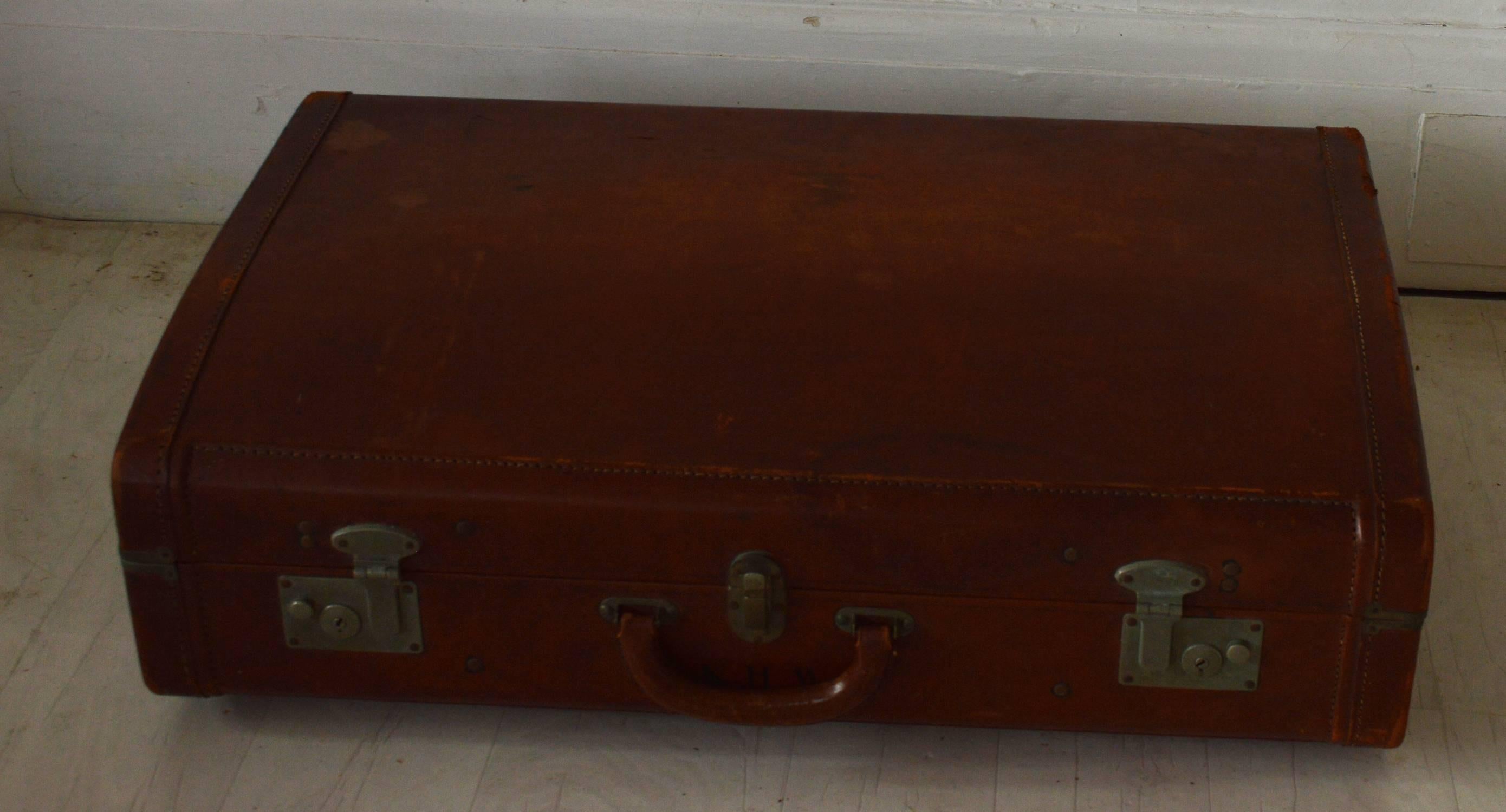 Vintage Cowhide Suitcase By The "Victor" Luggage Company, England at ...