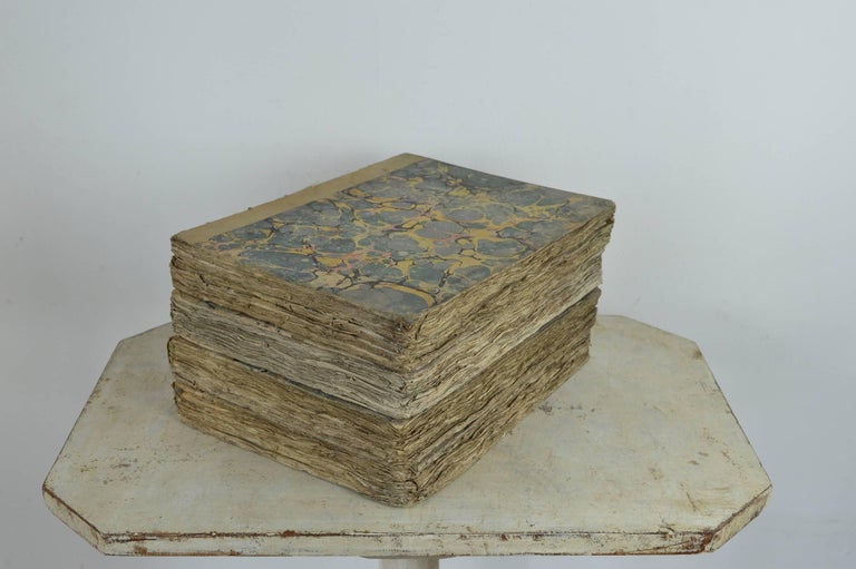 Sets of Antique 18th Century Books with Marbleized Bindings at 1stDibs