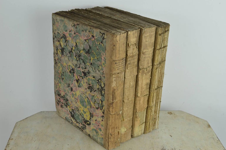 Sets of Antique 18th Century Books with Marbleized Bindings at 1stDibs