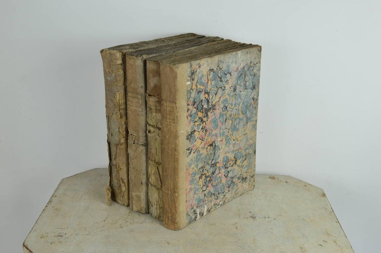 Sets of Antique 18th Century Books with Marbleized Bindings at 1stDibs