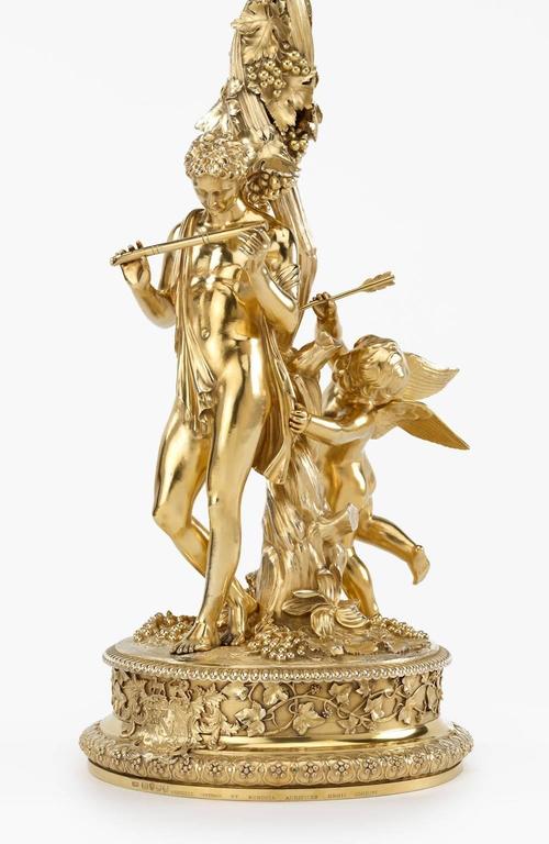 Outstanding Pair of Sterling Silver-Gilt Three-Light Candelabra For ...