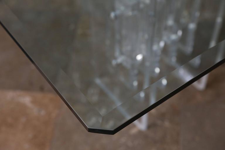 Radiator Table with Lucite Accordion Table Bases at 1stDibs