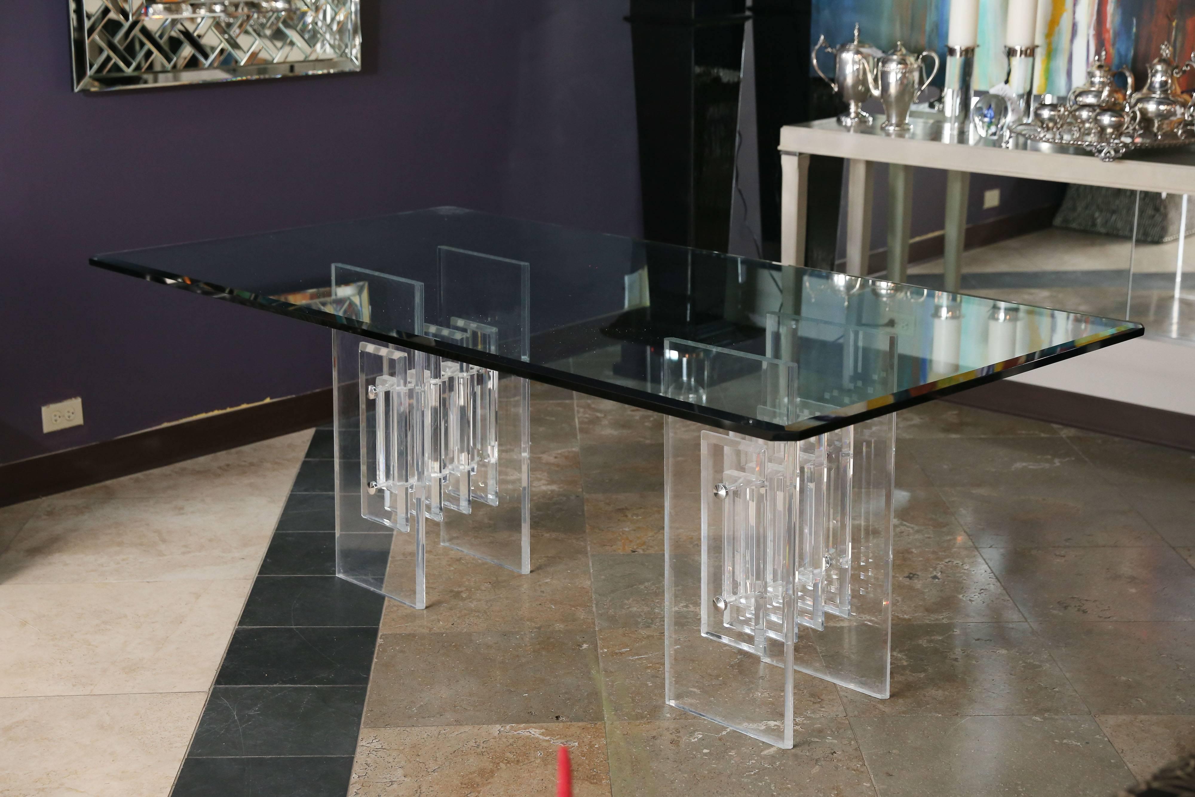 Radiator Table with Lucite Accordion Table Bases at 1stDibs | radiator ...