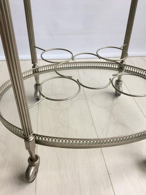 Vintage French Silver Oval Drinks Trolley at 1stDibs
