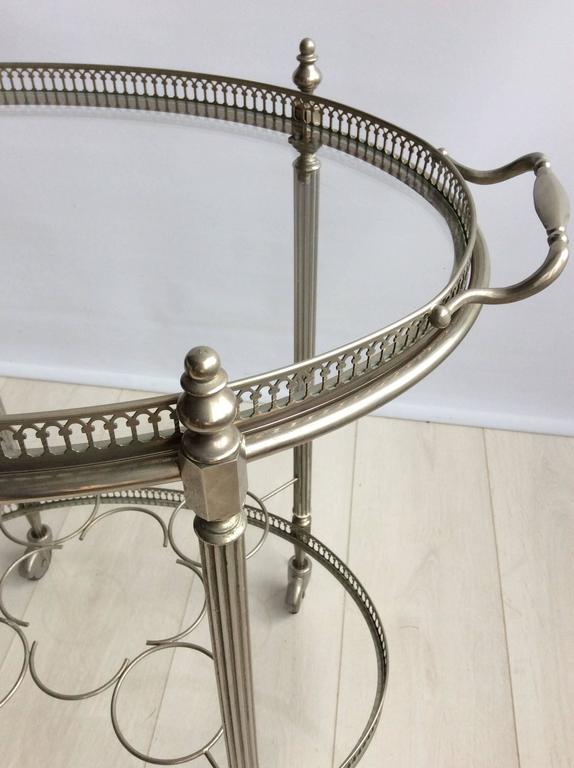 Vintage French Silver Oval Drinks Trolley at 1stDibs