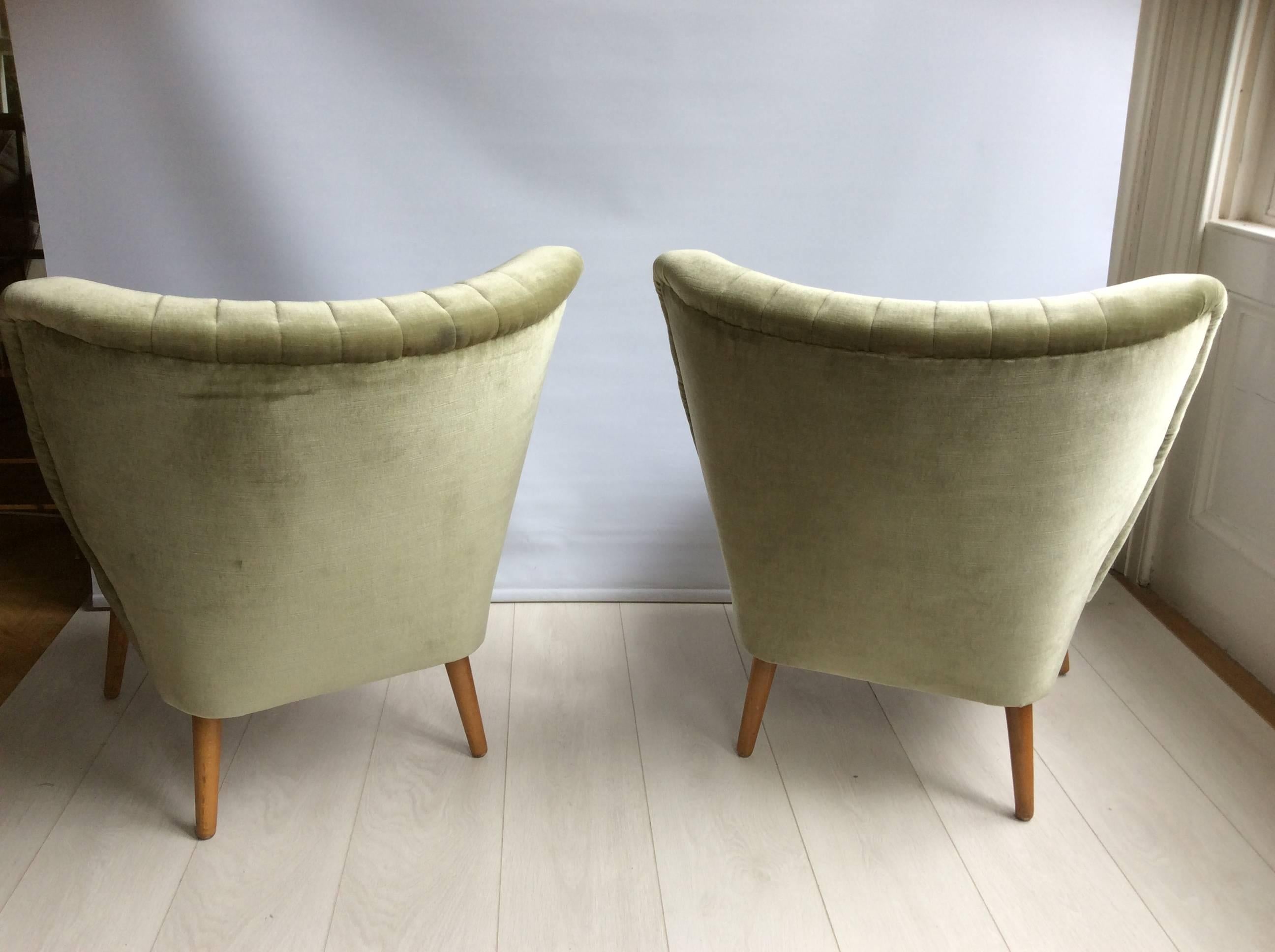 Pair of Mid-Century Cocktail Chairs at 1stDibs