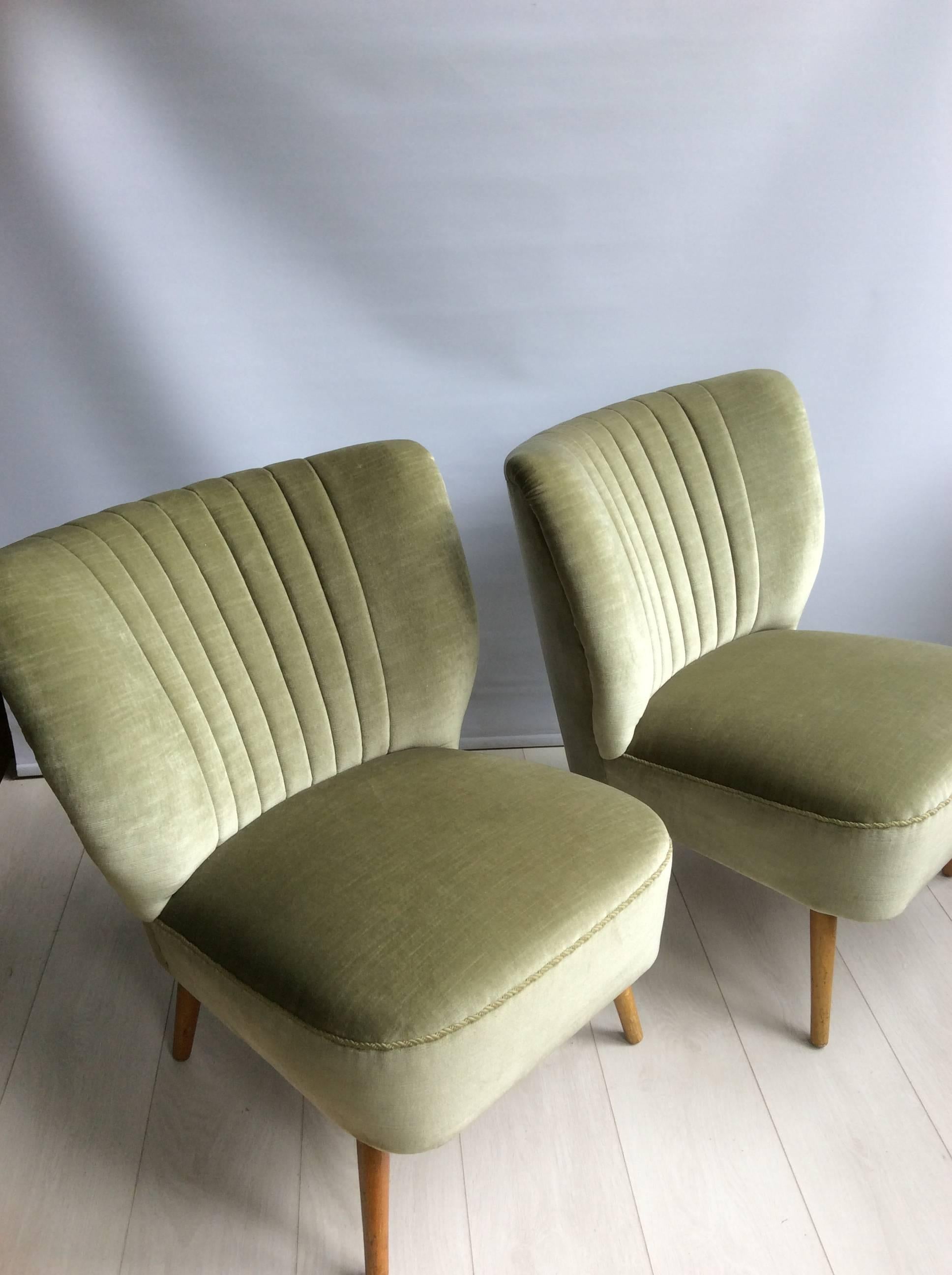 Pair of Mid-Century Cocktail Chairs at 1stDibs