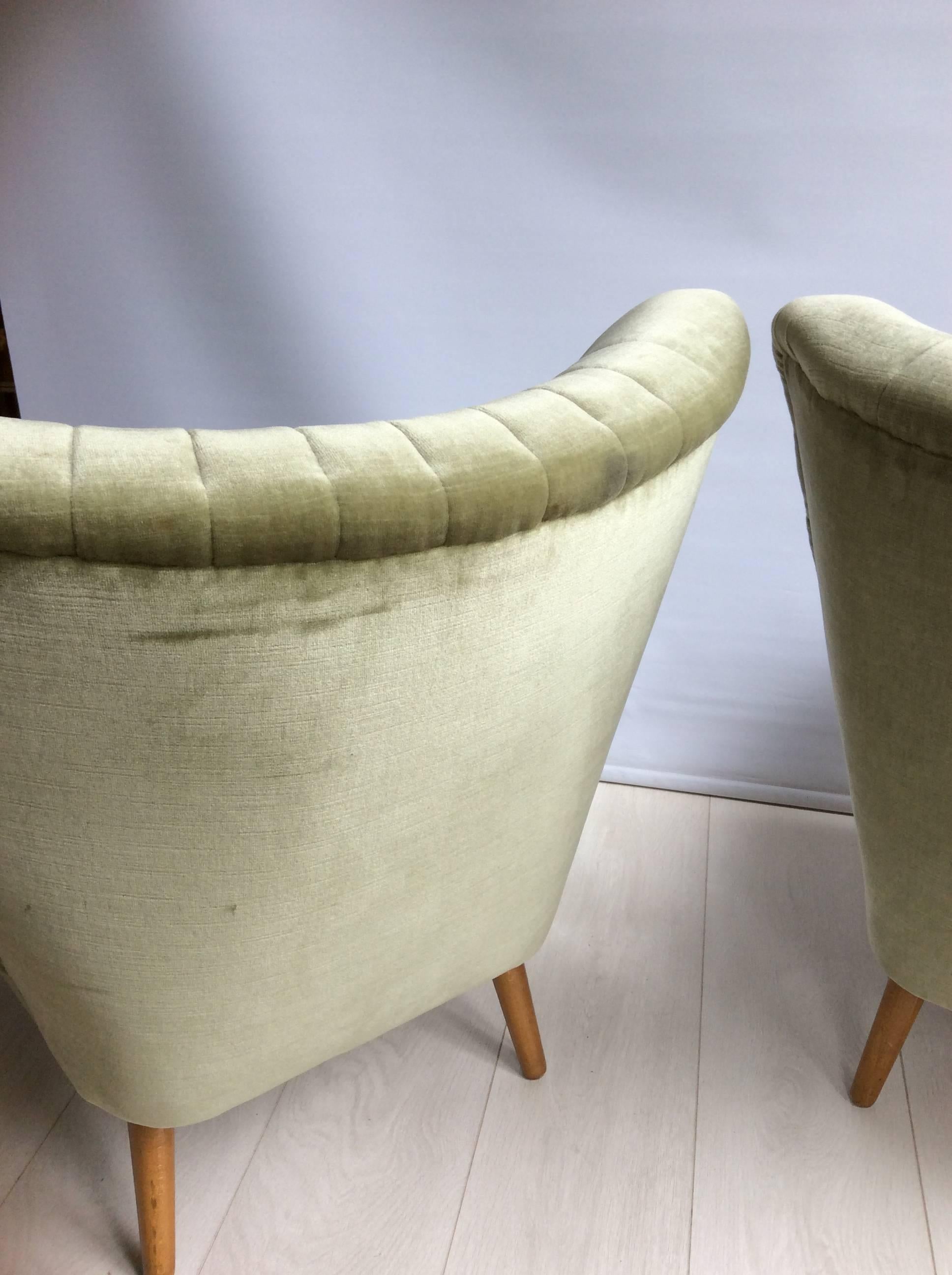 Pair of Mid-Century Cocktail Chairs at 1stDibs