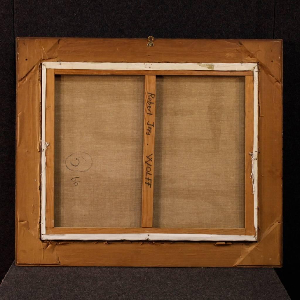 20th Century Signed by Robert Jay Wolff Oil on Canvas American Abstract ...