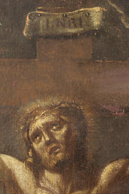 18th Century Oil on Canvas Religious Painting "Crucifixion of Christ" at 1stDibs