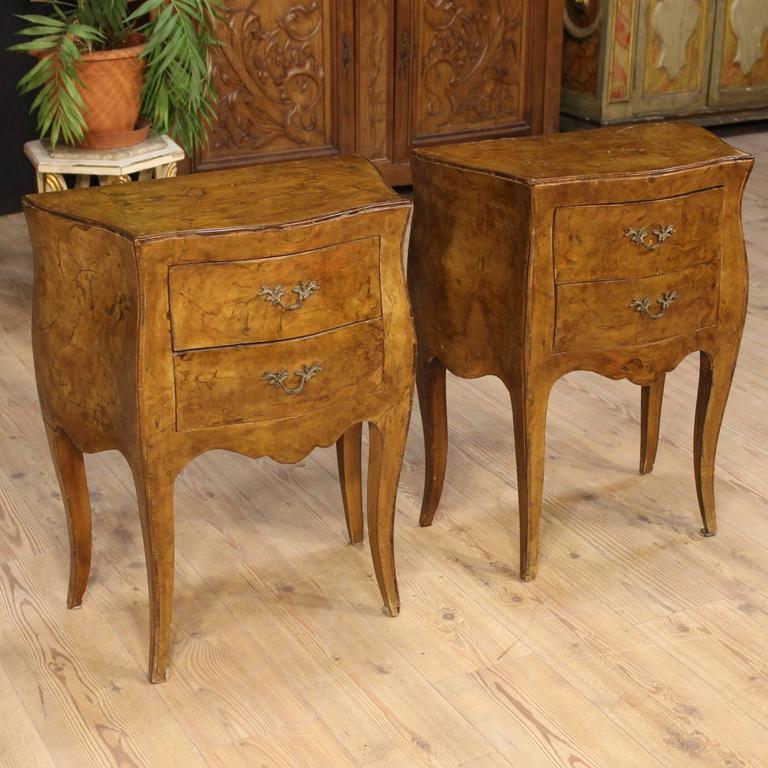 20th Century Bedside Tables Made by Burl Walnut at 1stDibs