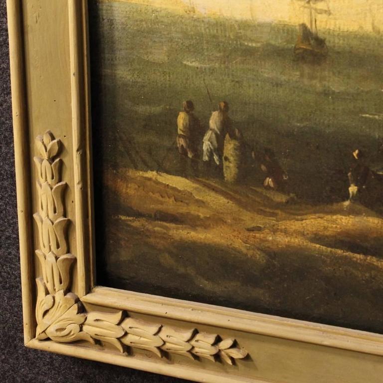 18th Century Italian Seascape Painting Oil On Canvas at 1stDibs