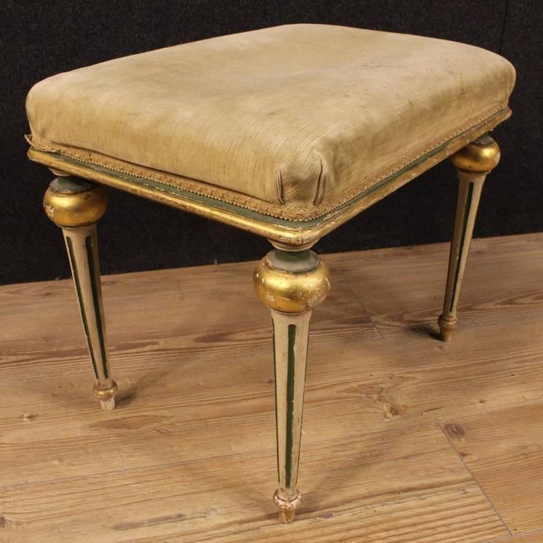 20th Century Pair of Italian Lacquered and Gold Footstools at 1stDibs