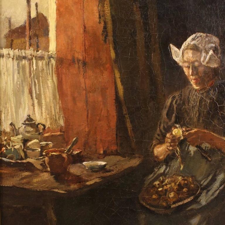 Dutch Interior Scene Painting Signed and Dated, 1904 at 1stDibs