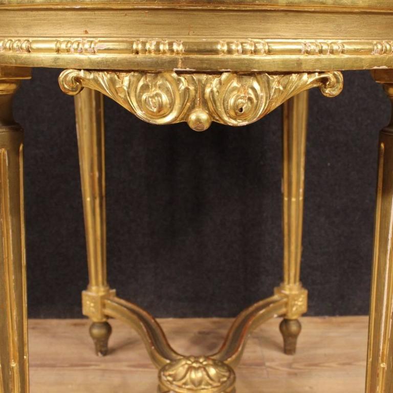 20th Century Italian Gilt Side Table in Louis XVI Style at 1stDibs
