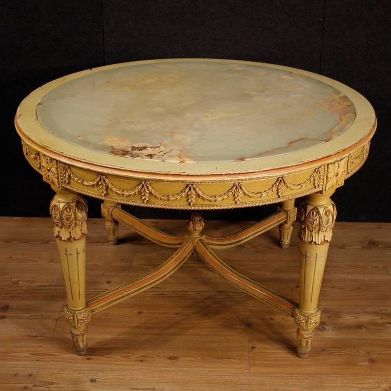 20th Century Italian Lacquered and Painted Table in Louis XVI Style For ...