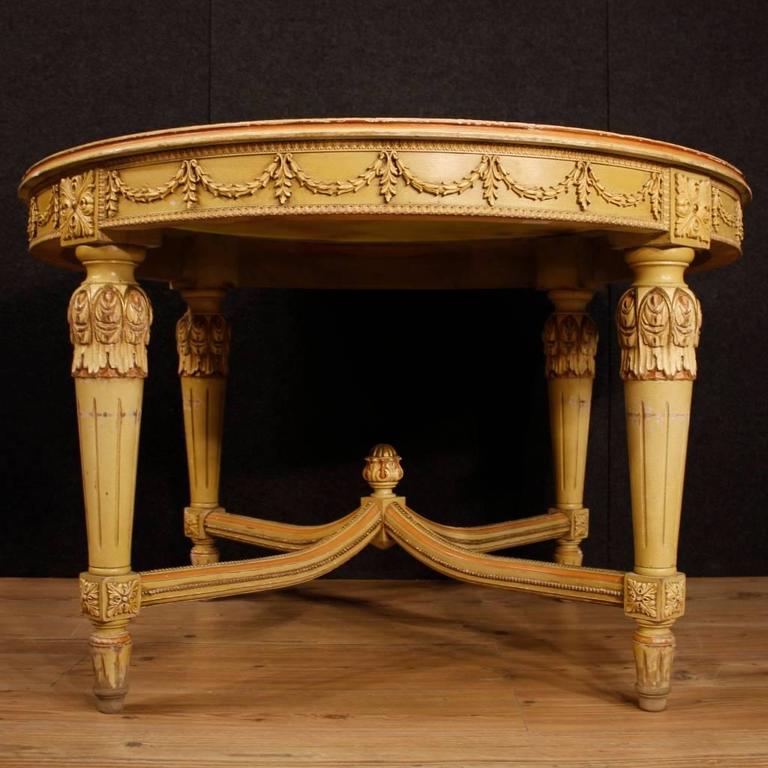 20th Century Italian Lacquered and Painted Table in Louis XVI Style For ...