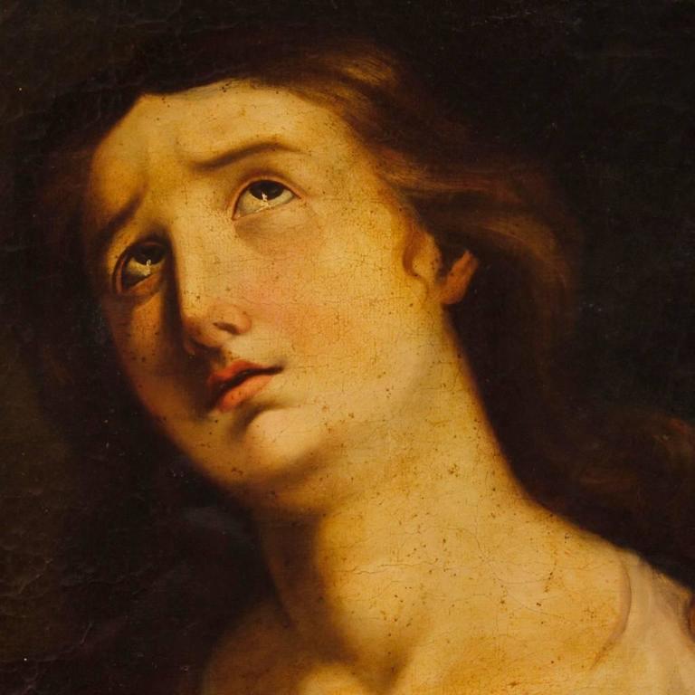 19th Century French Religious Oil Painting Mary Magdalene at 1stDibs