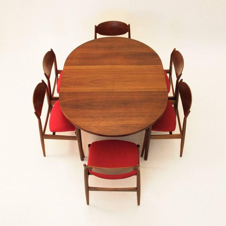 Round Extendable Teak Table from Hugo Troeds, 1960s at 1stDibs