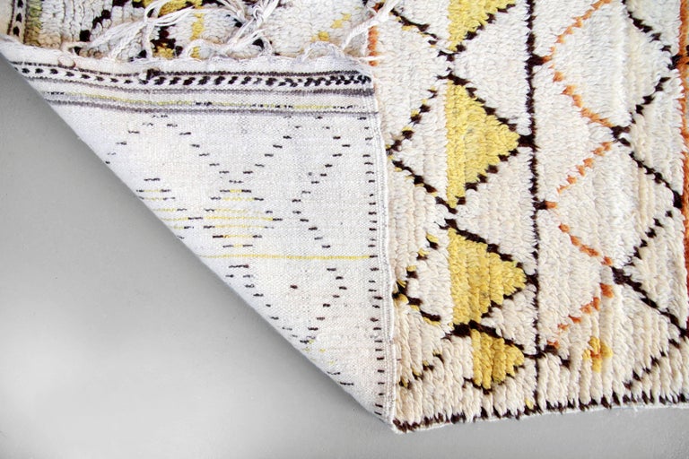 Mid-20th Century Azilal Ivory Berber Tribe Carpet from Morocco Vintage ...