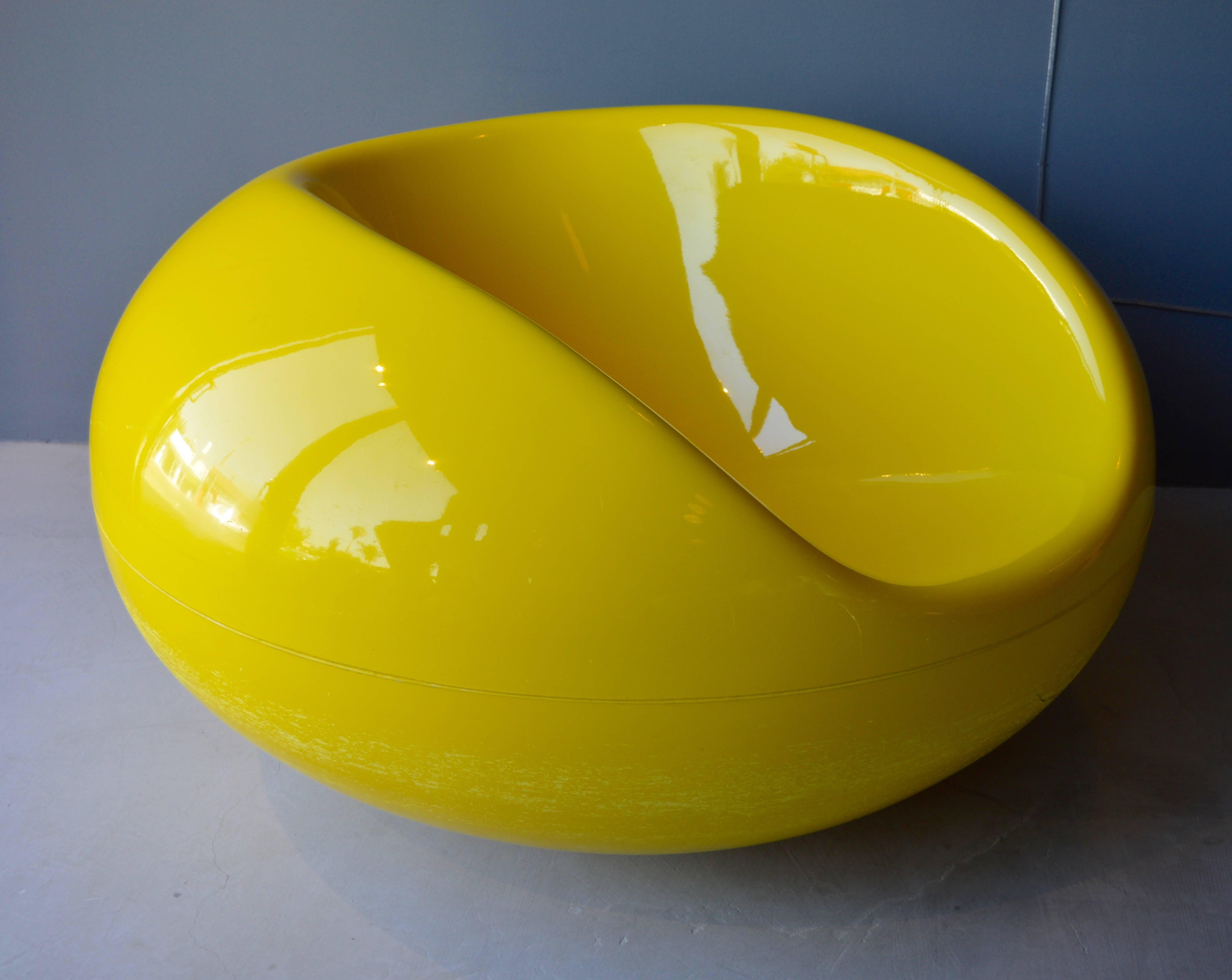 Eero Aarnio Yellow Fiberglass Chair at 1stDibs