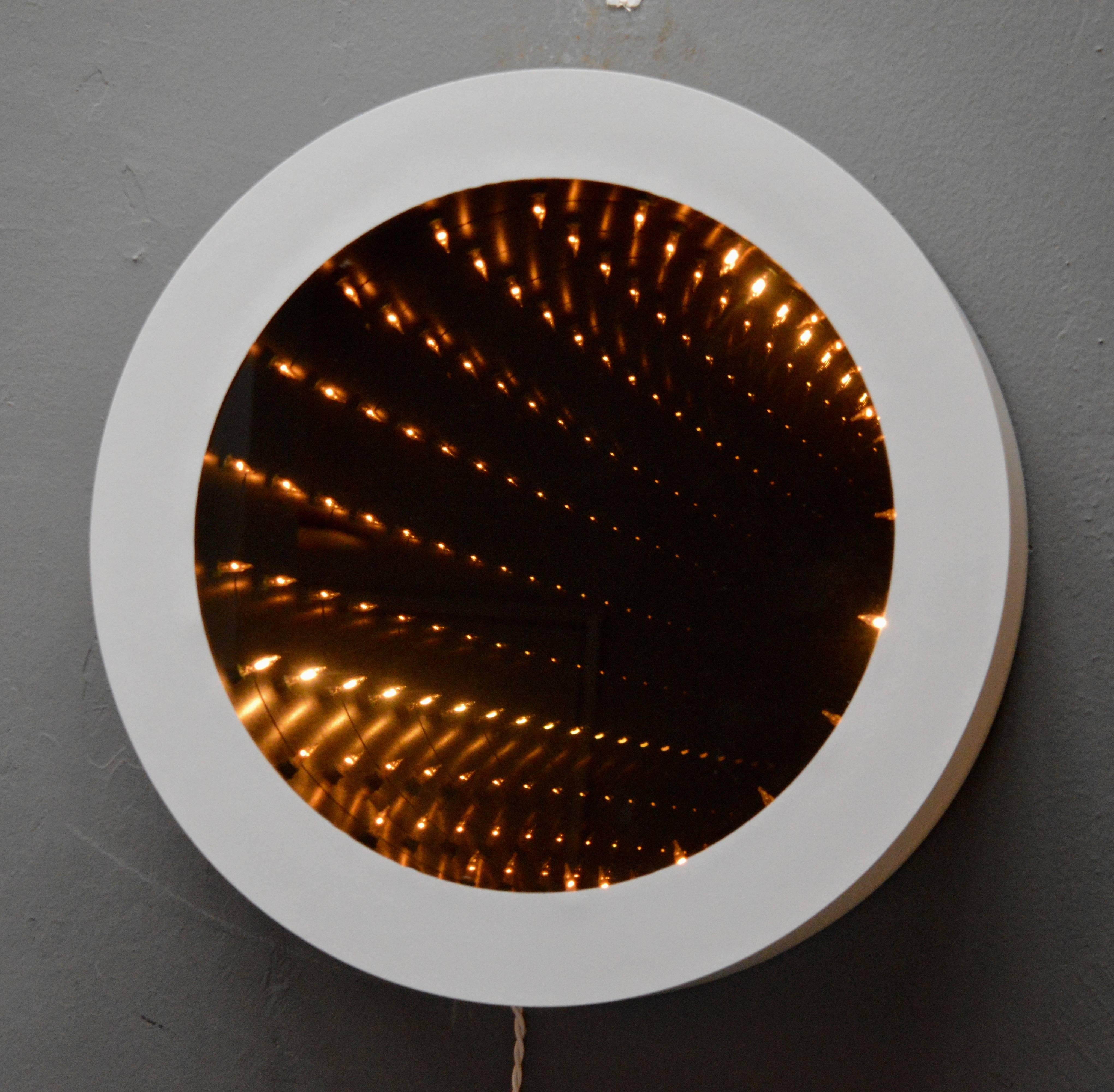 Vintage Round Infinity Mirror at 1stDibs | vintage infinity mirror ...