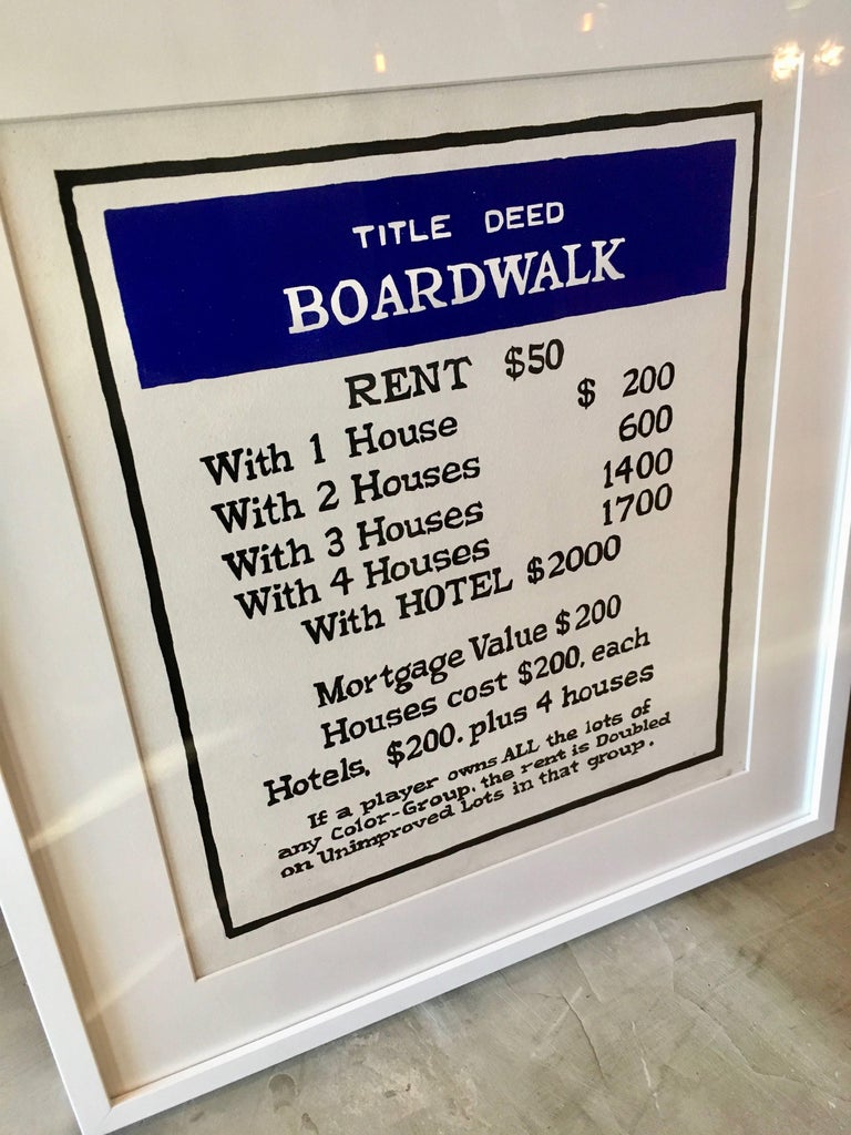 Oversized Hand-Painted Monopoly Game Piece "Boardwalk" at 1stDibs ...