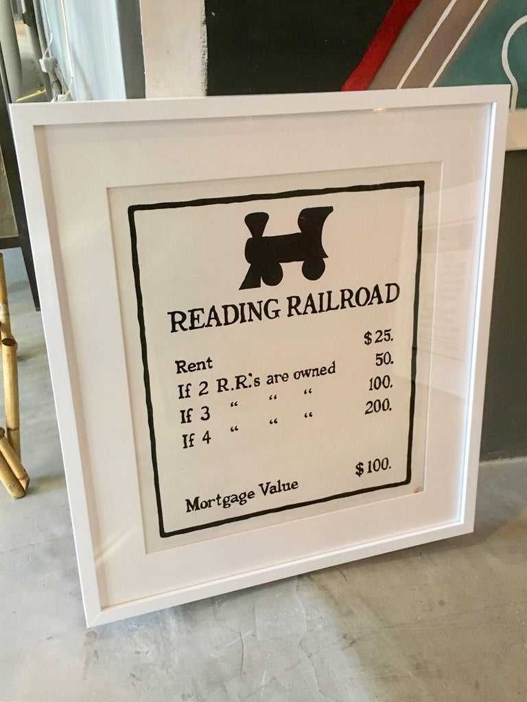 Oversized Hand-Painted Monopoly Sign "Reading Railroad" at 1stDibs ...