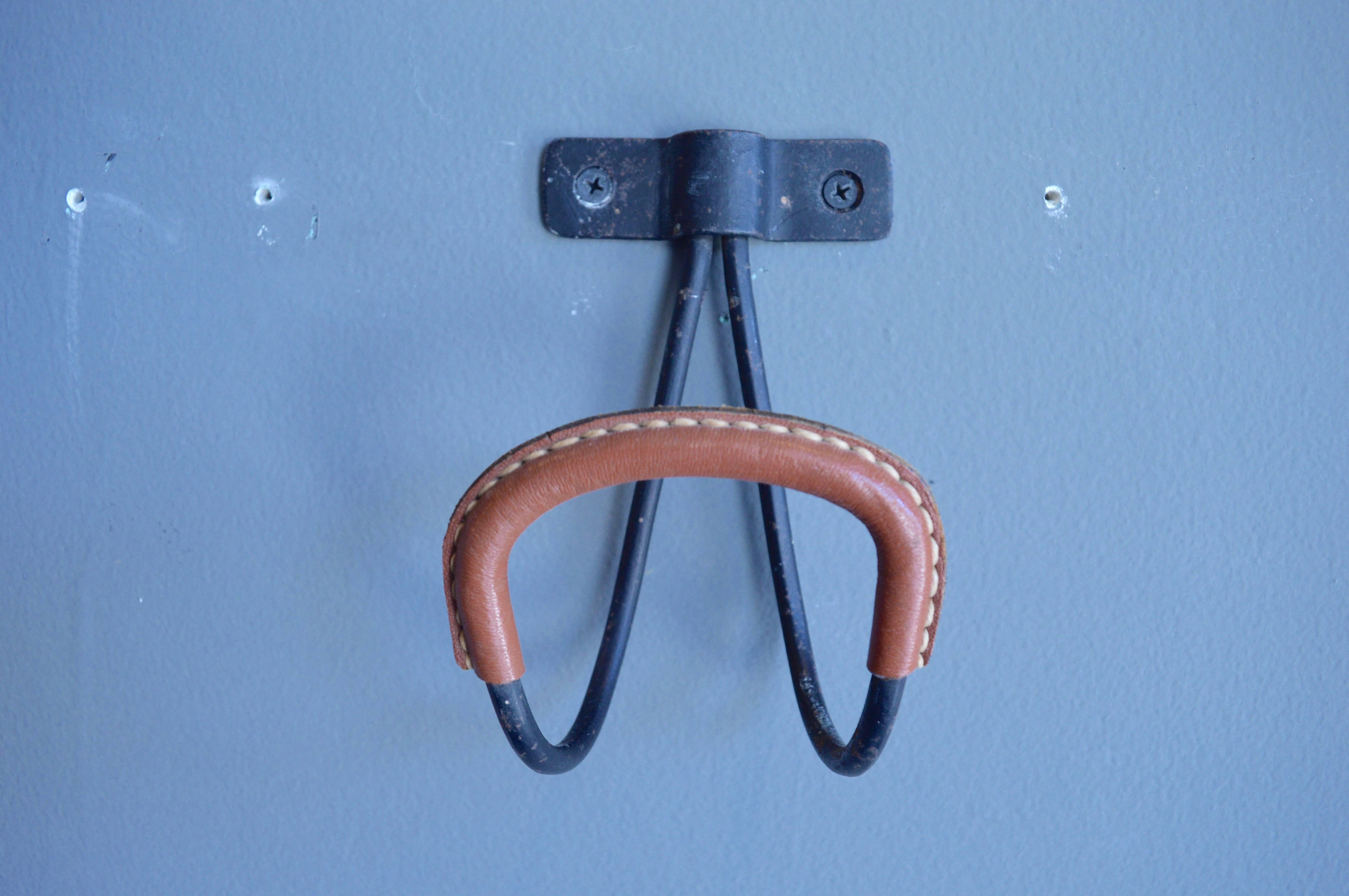 Jacques Adnet Leather Hook at 1stDibs | leather wall hooks, leather ...