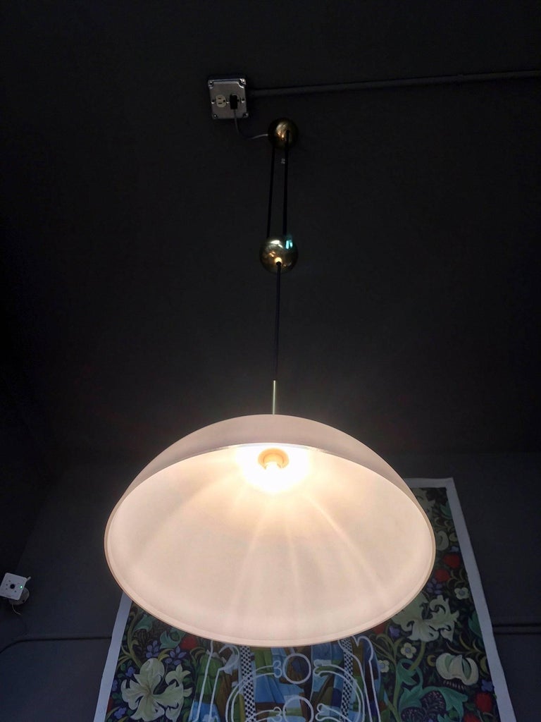 Rare Florian Schulz Counter Balance Light with Glass Shade For Sale at ...