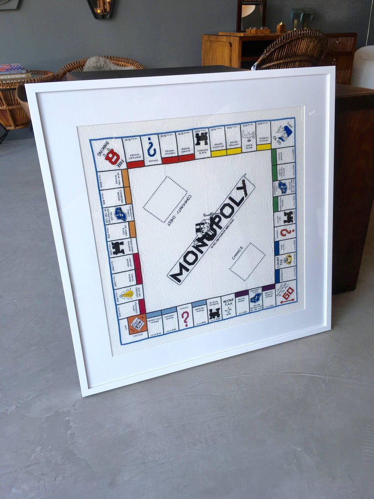 Handmade Needlepoint Monopoly Game-Board at 1stDibs | handmade monopoly ...