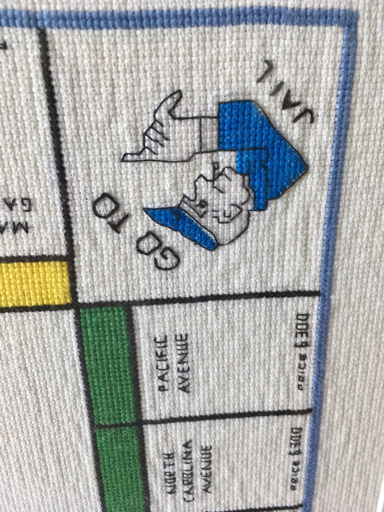 Handmade Needlepoint Monopoly Game-Board at 1stDibs | handmade monopoly ...