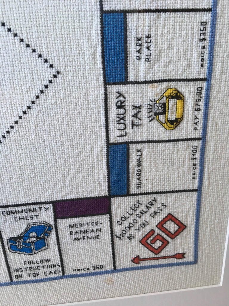 Handmade Needlepoint Monopoly Game-Board at 1stDibs | handmade monopoly ...