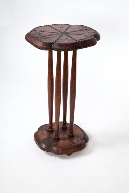 Antique Leather Drinks Table at 1stDibs