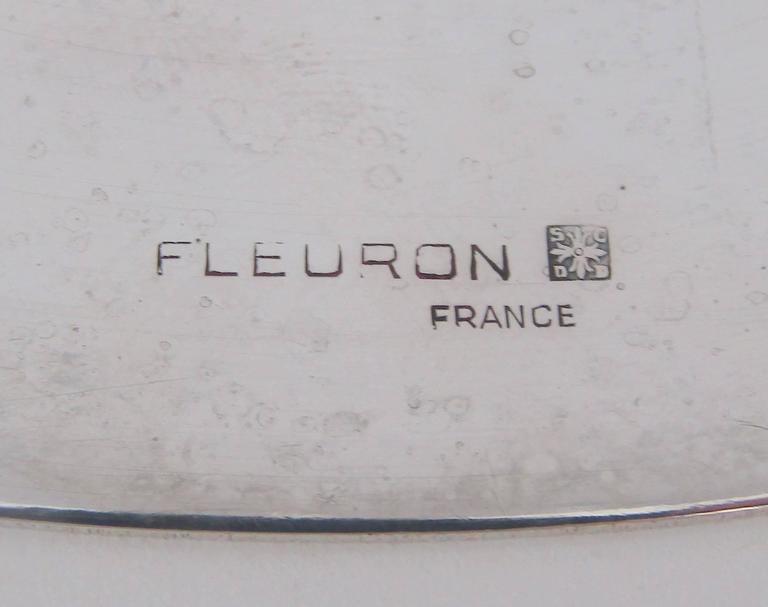Large Silver Plate Scalloped Dish by Fleuron at 1stDibs