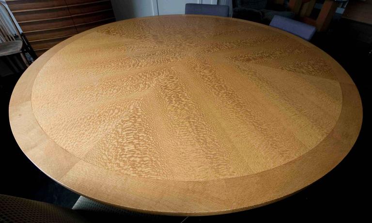 Modern Large Round Table On Pedestal With Chrome Plated Disc For Sale ...