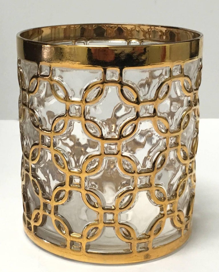 Set of Seven Imperial Glass Co. Golden Links Glasses at 1stDibs