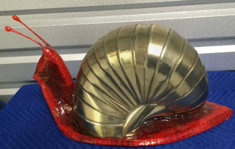 1970s Sergio Bustamante Papier Mâché and Silver Snail at 1stDibs