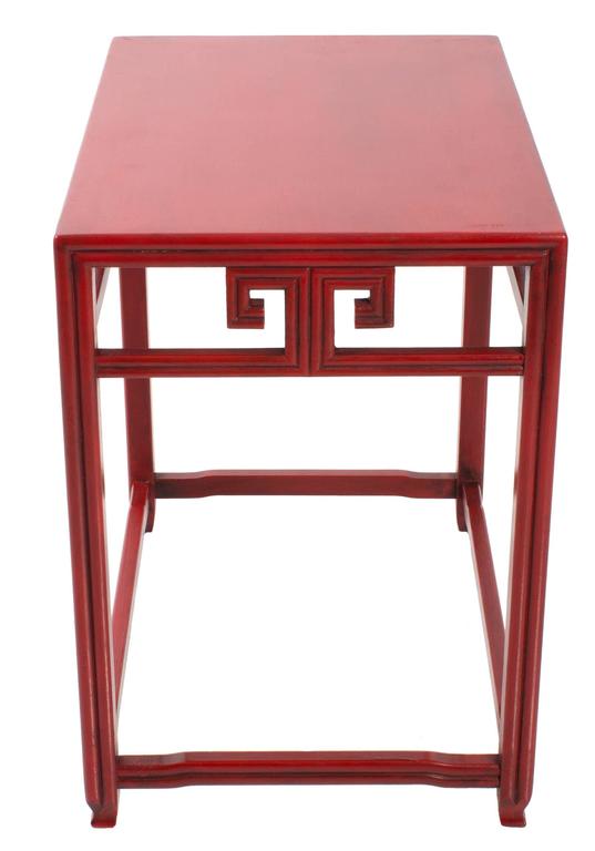 Michael Taylor for Baker Far East Red Side Tables, Pair at 1stDibs