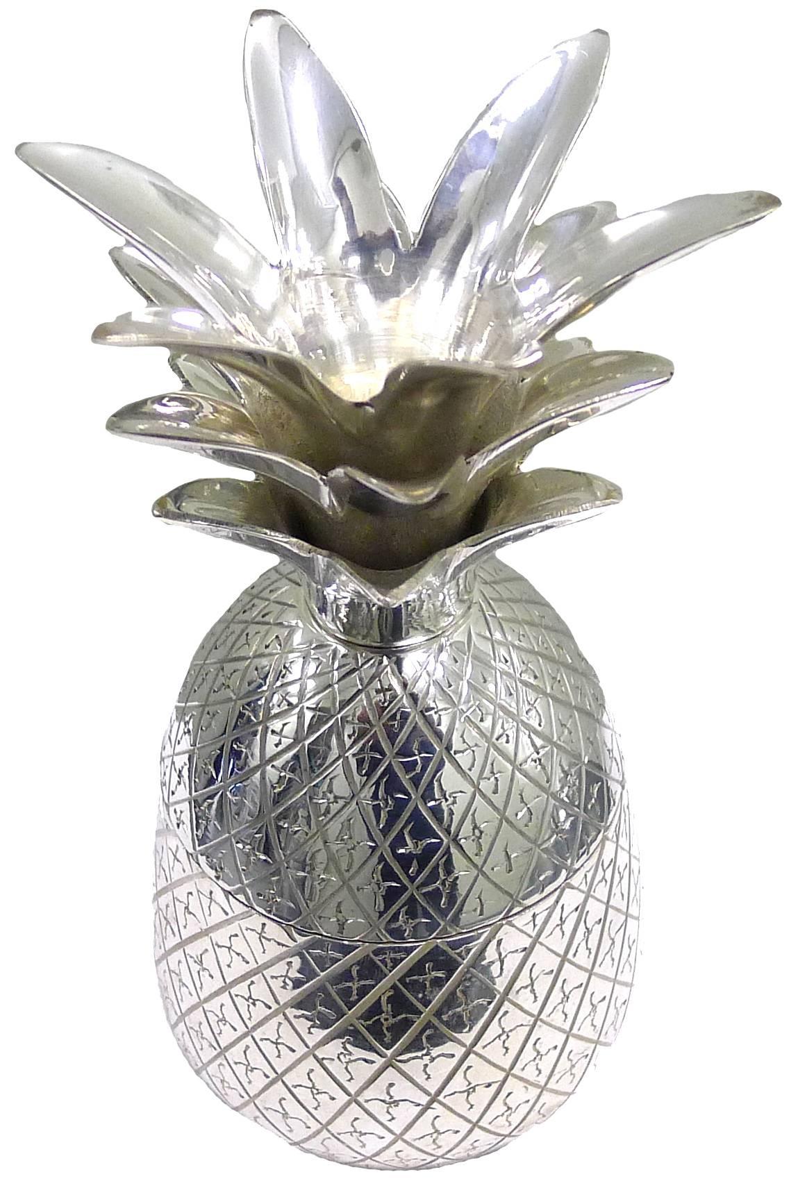 Pair of Silver Pineapple Lidded Containers at 1stDibs