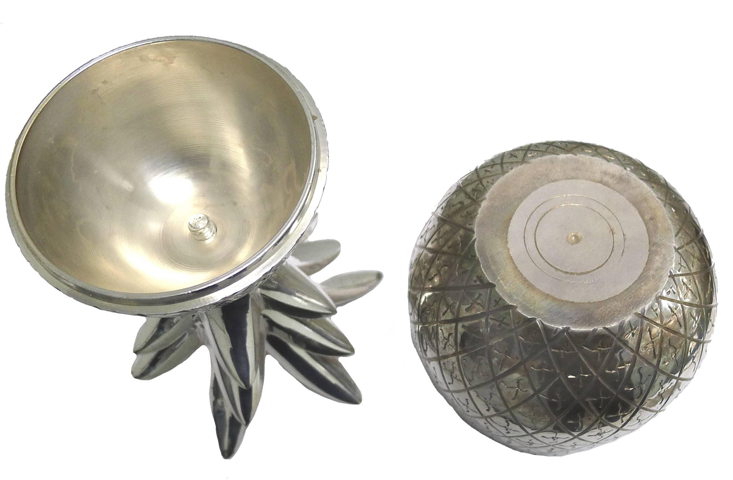 Pair of Silver Pineapple Lidded Containers at 1stDibs