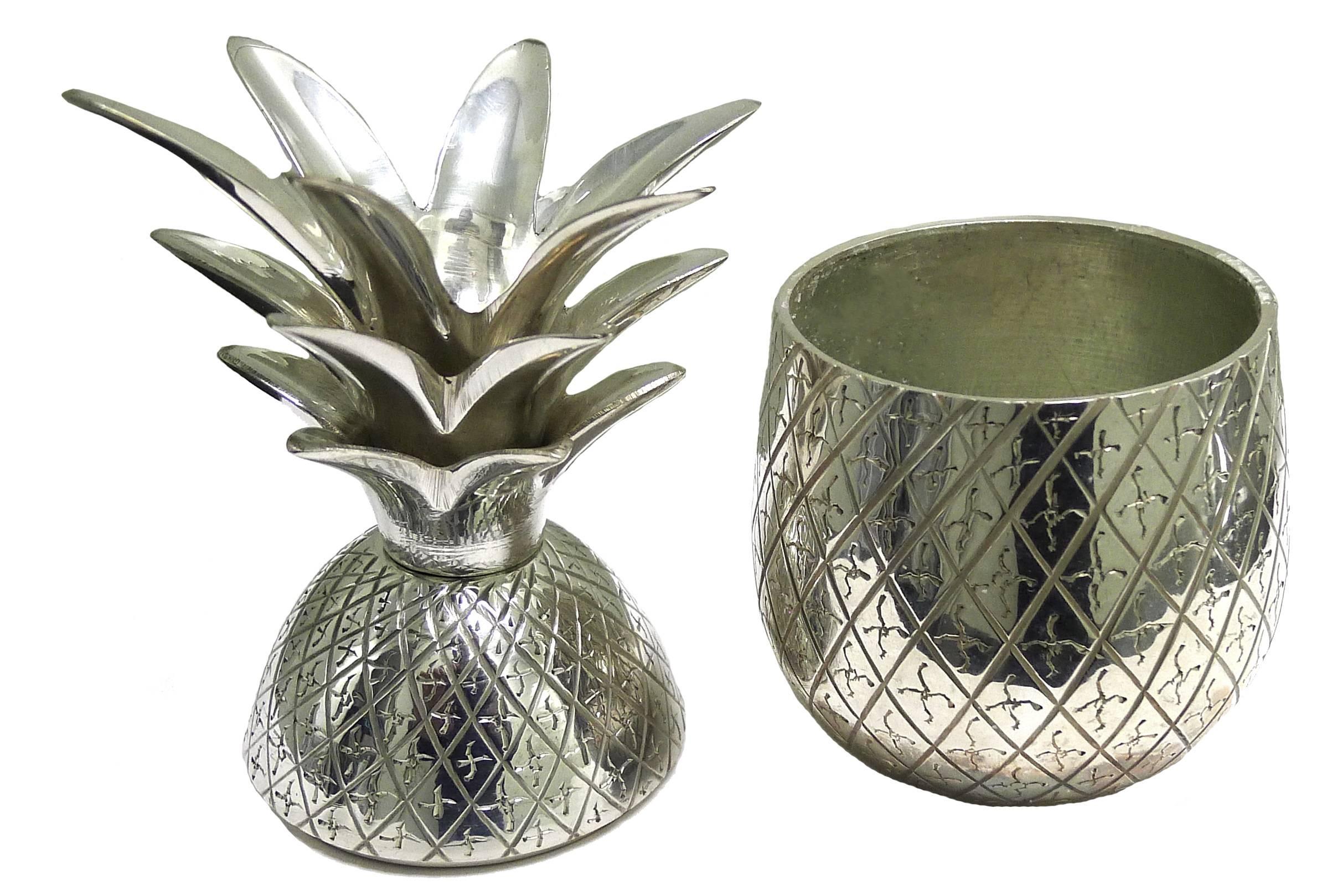 Pair of Silver Pineapple Lidded Containers at 1stDibs