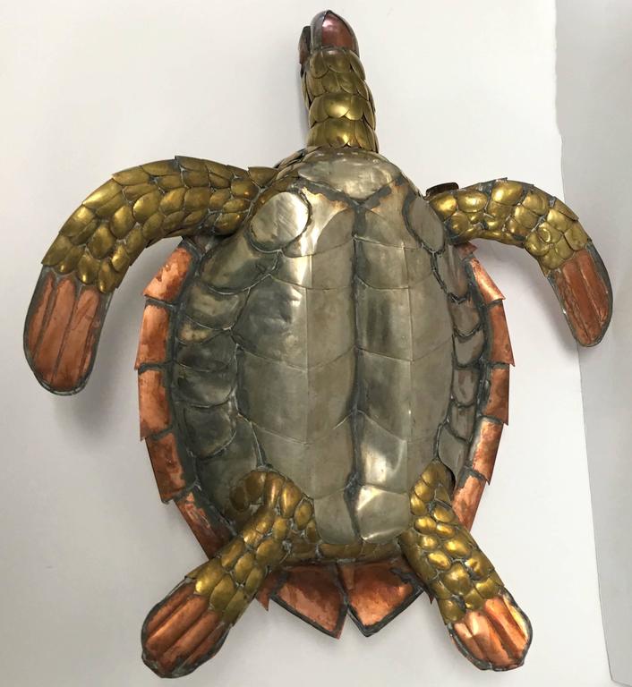 Sergio Bustamante Mixed Metal Sea Turtle For Sale at 1stdibs